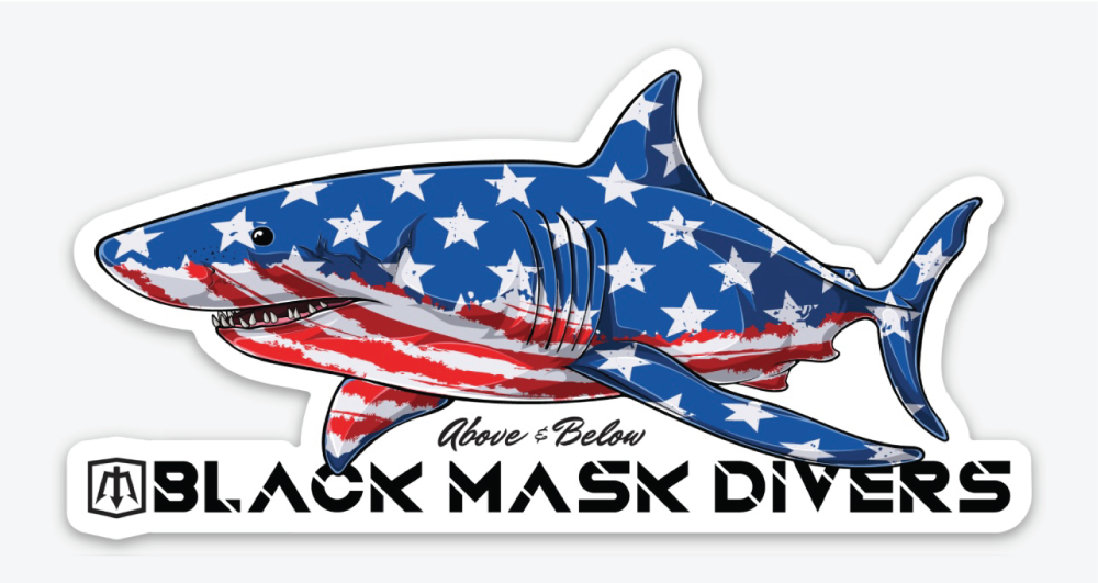 GWS Stars & Stripes Sticker – Black Mask Divers