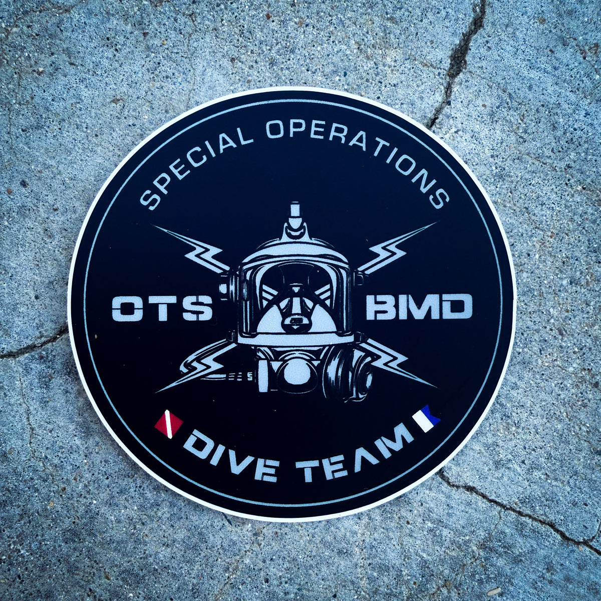 OTS BMD Special Operations Team Sticker – Black Mask Divers