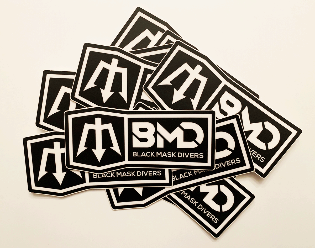 Black Mask Divers Shield Sticker