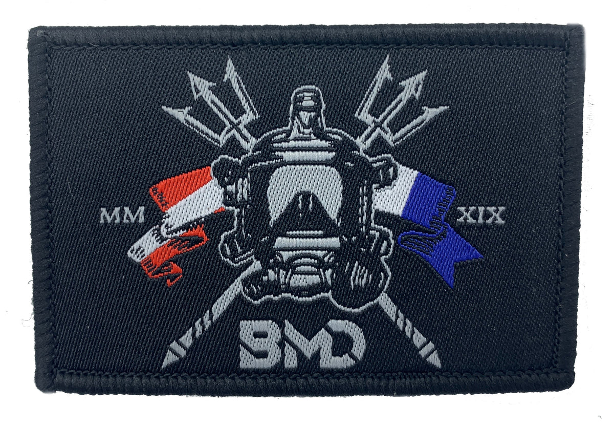 BMD PVC Crossed Trident patch – Black Mask Divers