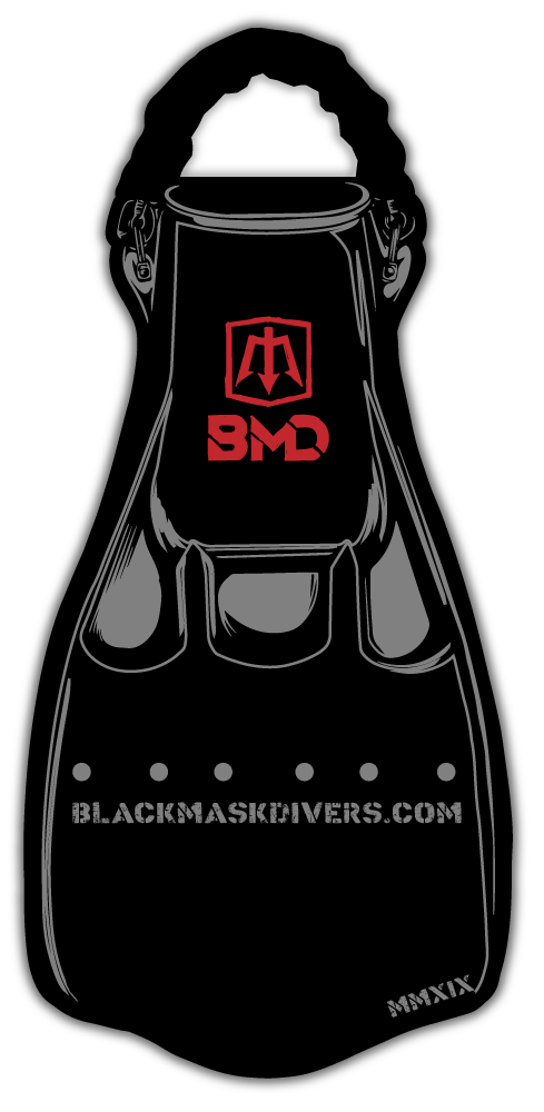 Black Fin Sticker – Black Mask Divers