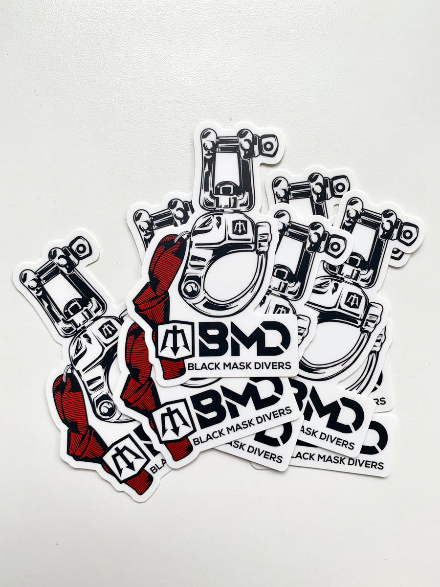 Snap Shackle Sticker – Black Mask Divers